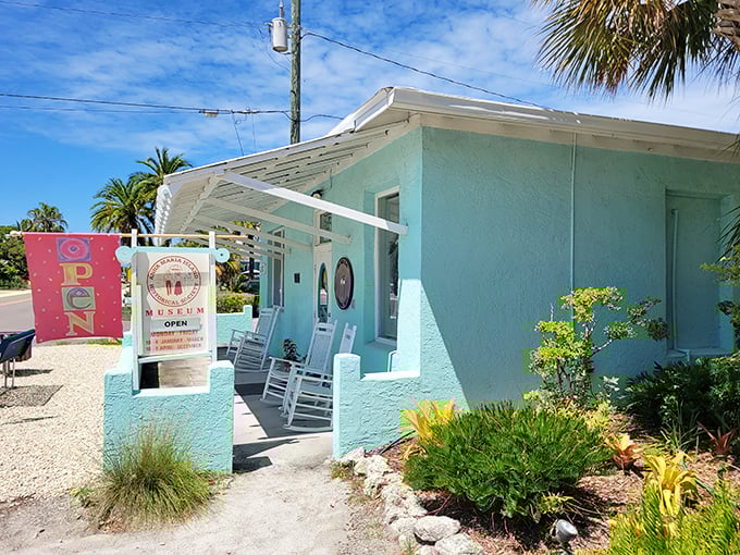 The Anna Maria Island Historical Society Museum – a mint-green time capsule where Old Florida's charm is preserved better than your grandmother's wedding photos.