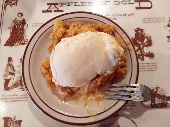 Apple pie à la mode that doesn't just satisfy cravings but creates memories—that scoop of vanilla ice cream melting into warm cinnamon-spiced apples is pure mountain magic.