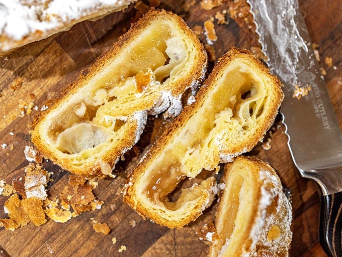 Layers upon layers of pastry revealing their golden secrets—like reading a delicious novel where every page turn brings another butter-laden plot twist.
