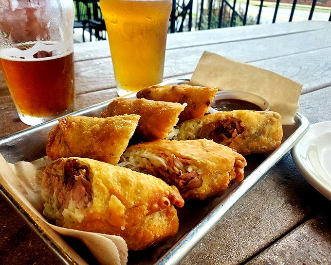 BBQ egg rolls—proof that culinary innovation is alive and well. East meets South in these crispy, pork-filled tubes of cross-cultural genius.