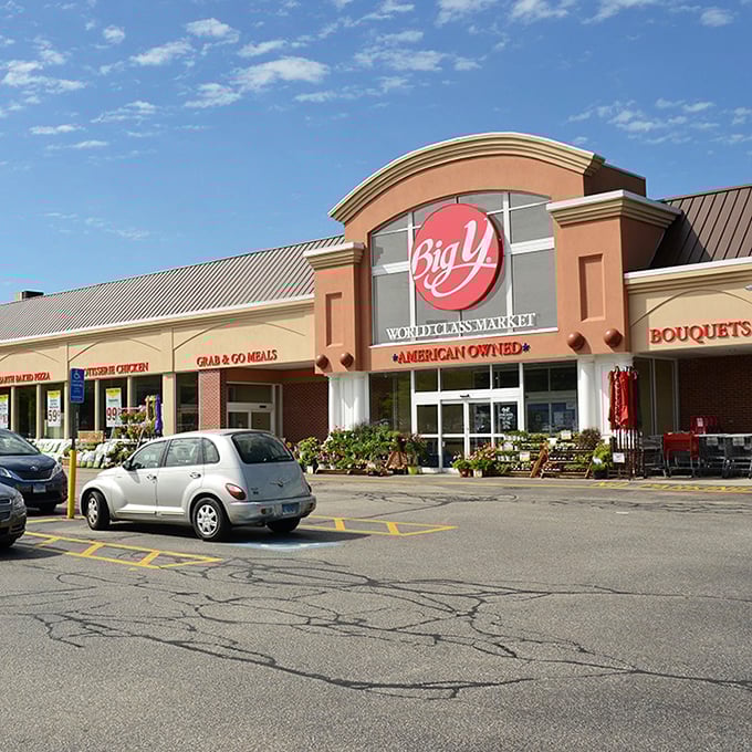 Big Y supermarket – because even paradise needs a place to buy milk without taking out a loan.