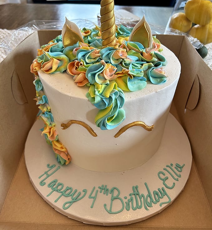 Not just a unicorn cake—it's a mythical beast of buttercream that makes turning four look like the achievement of the century.