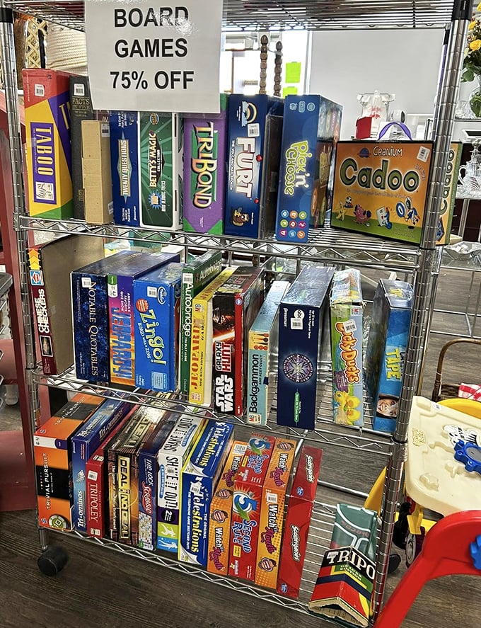 Board game heaven at 75% off! Proof that family game night doesn't require a new Amazon package—just a trip to thrift paradise.