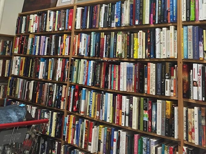 The book section: where literary dreams come true at pocket-change prices. Hemingway next to Danielle Steel – democracy in action!