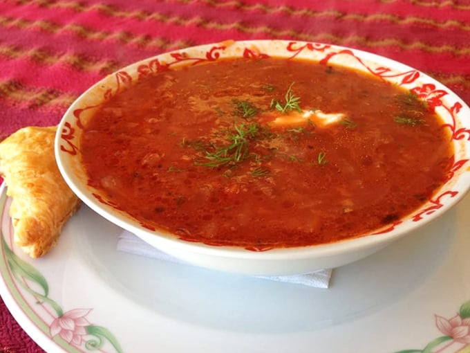 This isn't just soup – it's liquid ruby, a bowl of borscht that could convert even the most dedicated beet-hater into a true believer.