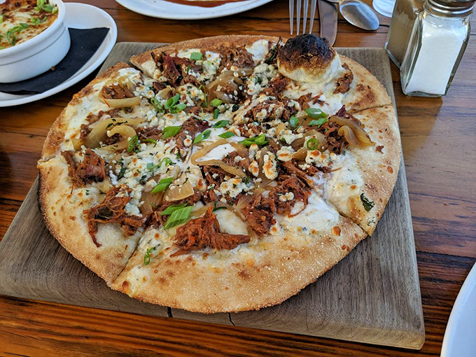 This isn't just any pizza—it's a brisket-topped masterpiece where smoke meets dough in a romance worthy of a Nicholas Sparks novel.