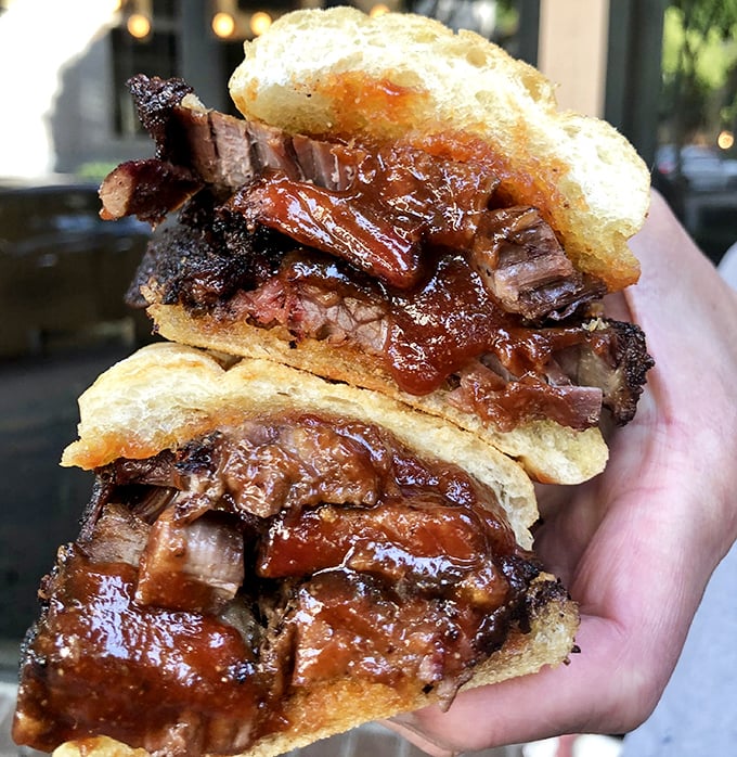 The brisket slider – where pillowy bread meets smoky, tender meat in a handheld masterpiece that deserves its own thank-you note.