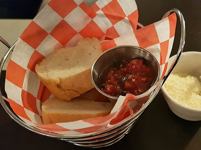 Fresh bread and chunky tomato bruschetta – the opening act that deserves a standing ovation before the main performance even begins.