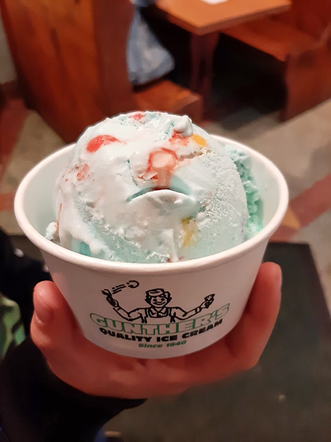 This isn't just colorful ice cream—it's childhood nostalgia in a cup, complete with that bubble gum flavor you secretly still love.