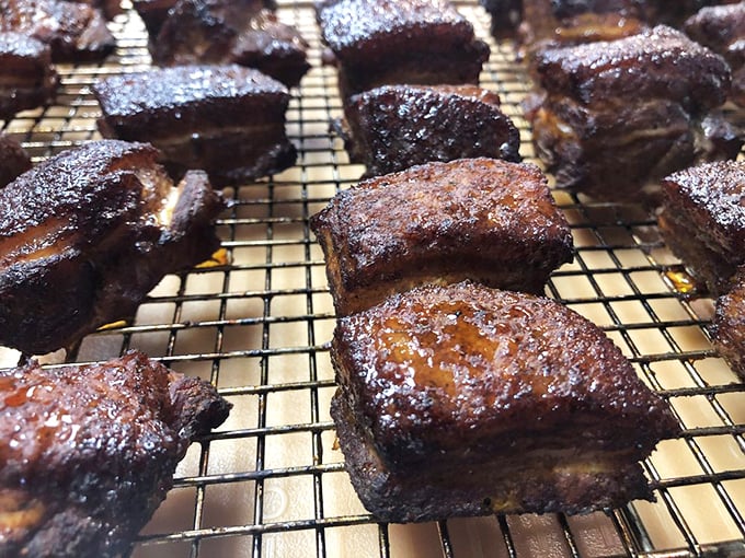 These glistening burnt ends are BBQ's greatest magic trick—transforming the toughest part of brisket into candy-like morsels of smoky perfection.
