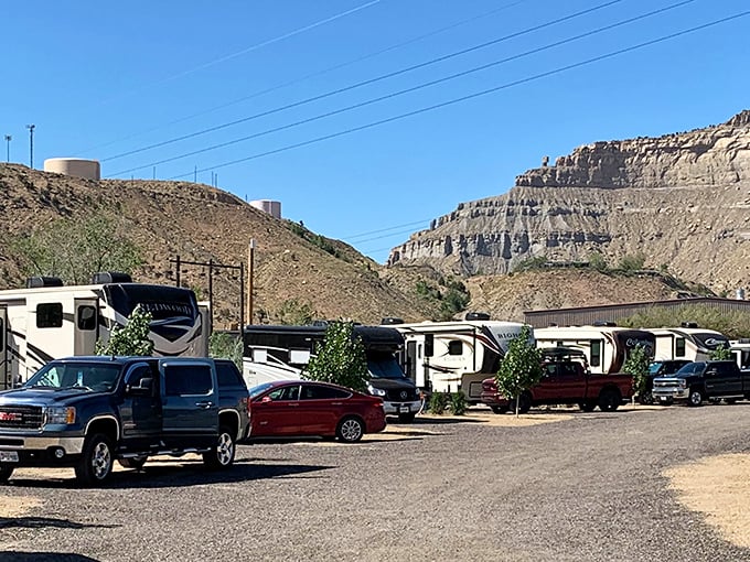 RV enthusiasts know the secret: park with a view of those magnificent Utah cliffs, and suddenly your morning coffee tastes twice as good.