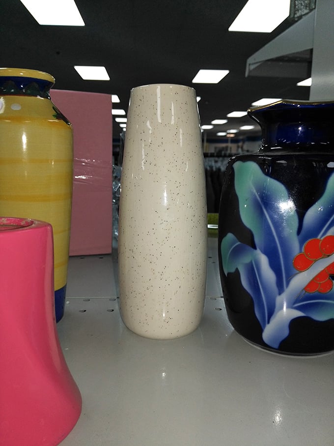 Ceramic storytellers standing at attention. Each vase brings its own personality to the table—literally—for less than the price of a fancy coffee.