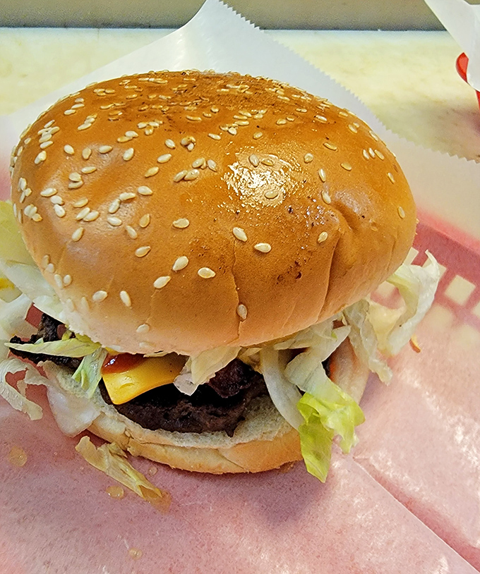 A proper burger doesn't need a fancy introduction—just fresh toppings, a well-seasoned patty, and a bun that knows its supporting role isn't just ceremonial.