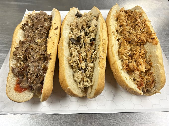 These cheesesteaks aren't just sandwiches; they're Philadelphia tradition served on a roll. The meat isn't chopped—it's conducted into a symphony.