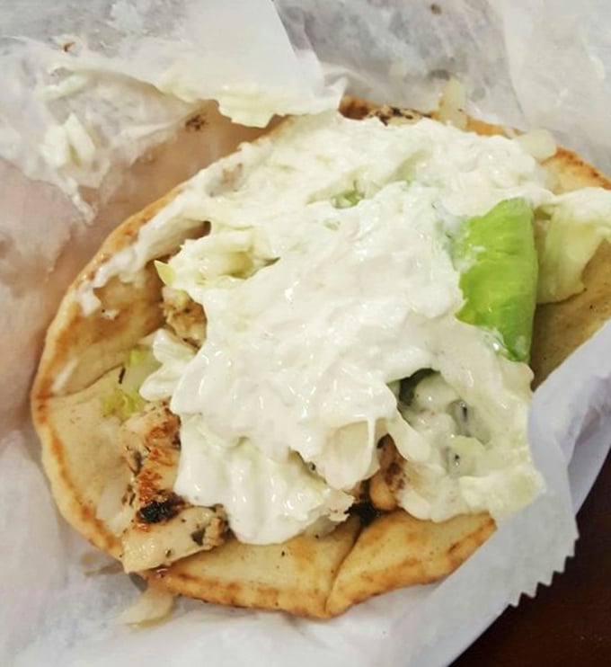 This chicken gyro isn't trying to win beauty contests—it's too busy delivering big flavor in every messy, wonderful bite.