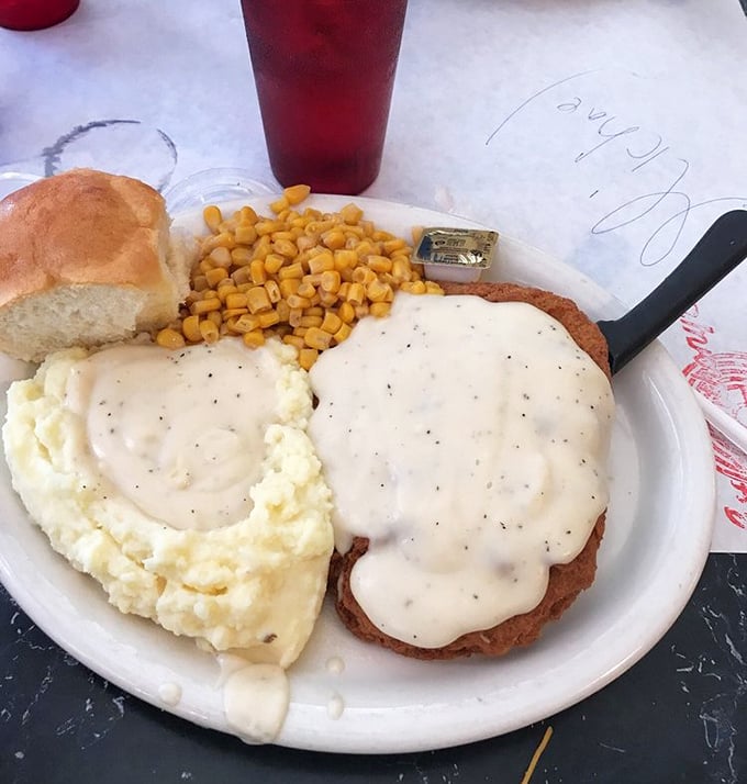 Comfort food that would make your grandmother proud. That chicken fried steak isn't just covered in gravy—it's swimming in nostalgia.