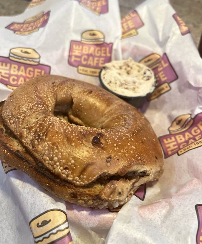 This cinnamon raisin bagel with cream cheese isn't just breakfast—it's edible therapy that makes even the worst slot machine losses bearable.