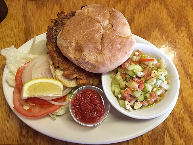 The Conch Burger brings the ocean to your table – a Keys specialty that makes you wonder why we don't all live where conch is considered breakfast food.