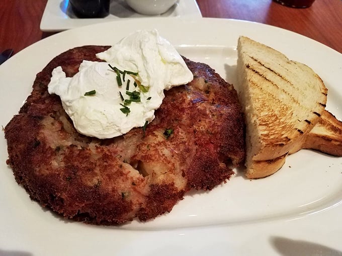 Crispy exterior, tender interior—this corned beef hash achieves textural perfection that would make a French pastry chef weep with joy.