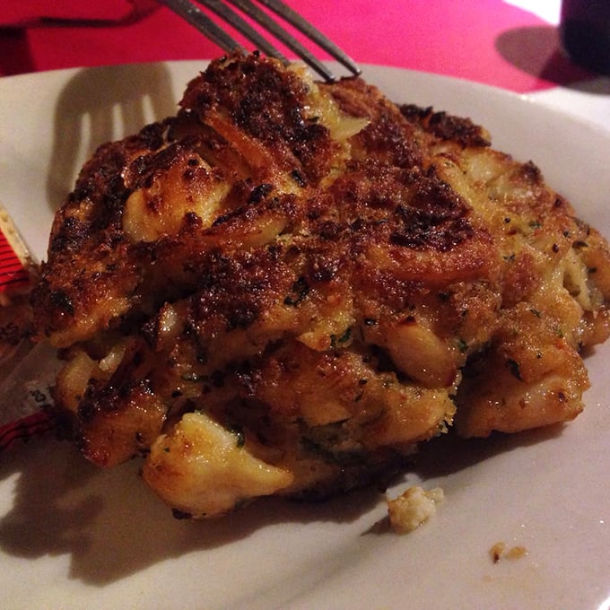 Not so much a crab cake as a crab mountain—barely held together with minimal filler, allowing the sweet lump meat to take center stage.