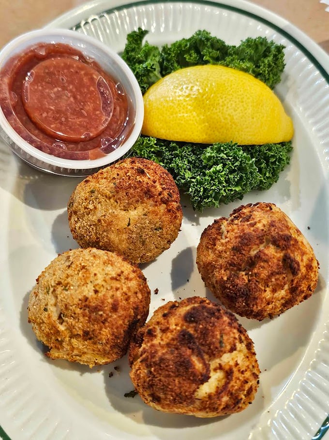 These golden-brown crab cakes are what dreams are made of—95% crab, 5% magic, 100% worth the trip.
