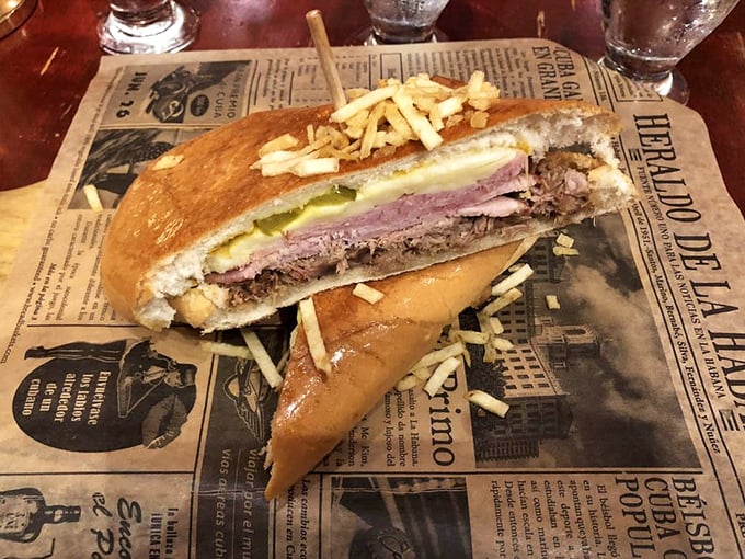 The Cuban sandwich arrives like a well-structured argument—layers of evidence proving that simplicity, when done right, is the ultimate sophistication.
