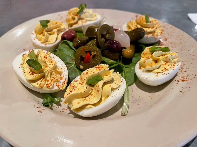 These aren't your grandmother's deviled eggs—unless your grandmother was a culinary genius who topped hers with pickled jalapeños.