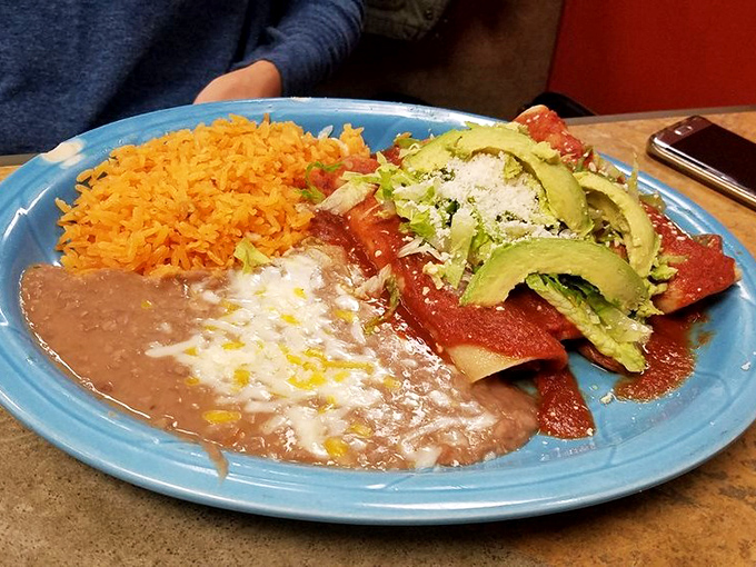 A plate that proves rice and beans aren't mere side characters—they're co-stars in this delicious Mexican drama.