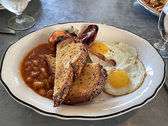 The full English breakfast: where beans on toast transforms from peculiar concept to "why don't we eat this every morning?" revelation.
