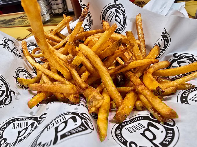 Hand-cut fries that look like they're auditioning for a food magazine – crispy, golden, and numerous enough to share (though you won't want to).