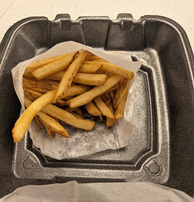 Golden, crispy, and utterly irresistible. These hand-cut fries aren't just a side—they're the perfect vehicle for sopping up any leftover sauce on your plate.