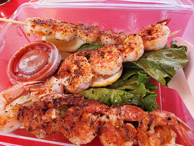 Plump, perfectly grilled shrimp with just the right amount of char. The simple seasoning proves that sometimes the ocean provides all the flavor you need.