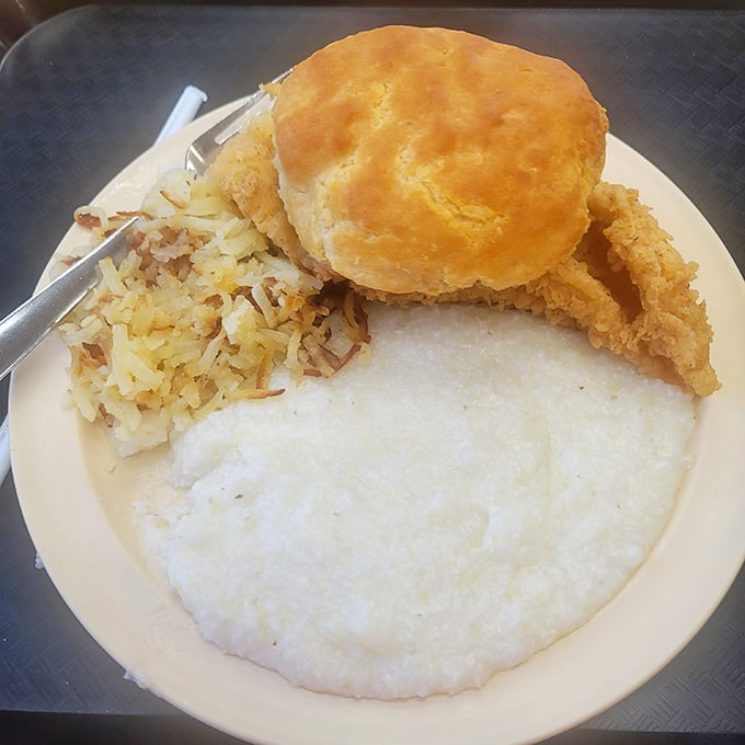 Grits done right – creamy enough to make instant oatmeal question its life choices forever.