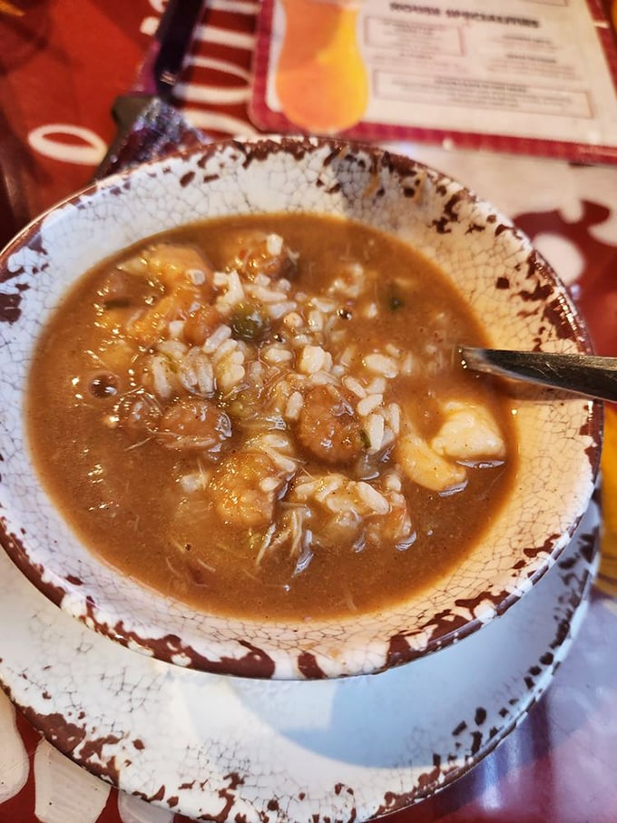 A proper gumbo is like a good jazz band—every ingredient plays its part while creating something greater than the sum of its parts.