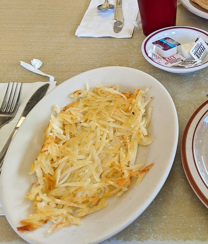 Hash browns that achieve the impossible balance—crispy exterior, tender interior. The kind that make you wonder why you'd ever eat potatoes any other way.