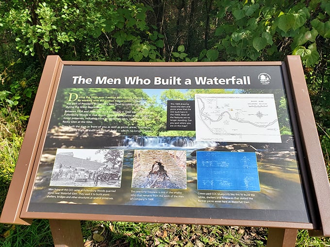 History carved in stone and stories. This interpretive sign reveals the human hands behind nature's masterpiece—like reading the director's notes for Planet Earth.