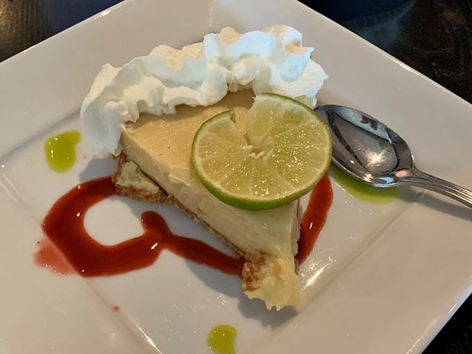 This key lime pie doesn't just end a meal—it punctuates it with a zingy exclamation point, the perfect balance of sweet, tart, and creamy topped with a lime medallion.