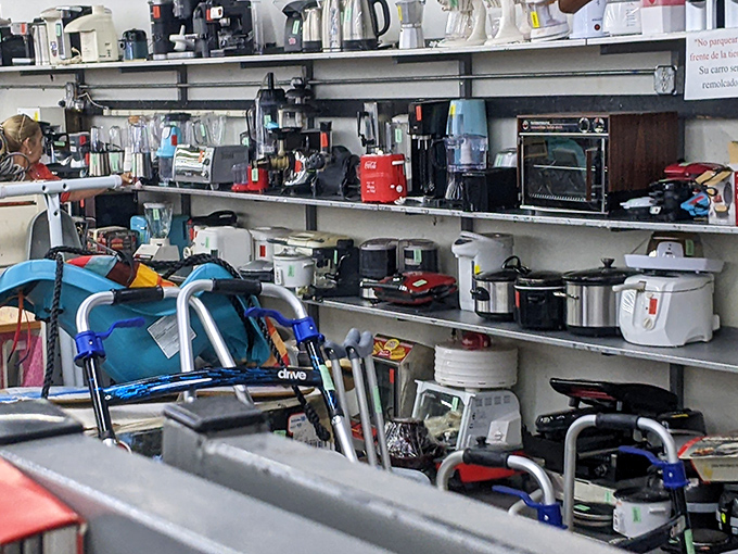 The small appliance section—where bread makers and rice cookers go for their second act in the great kitchen drama of life.