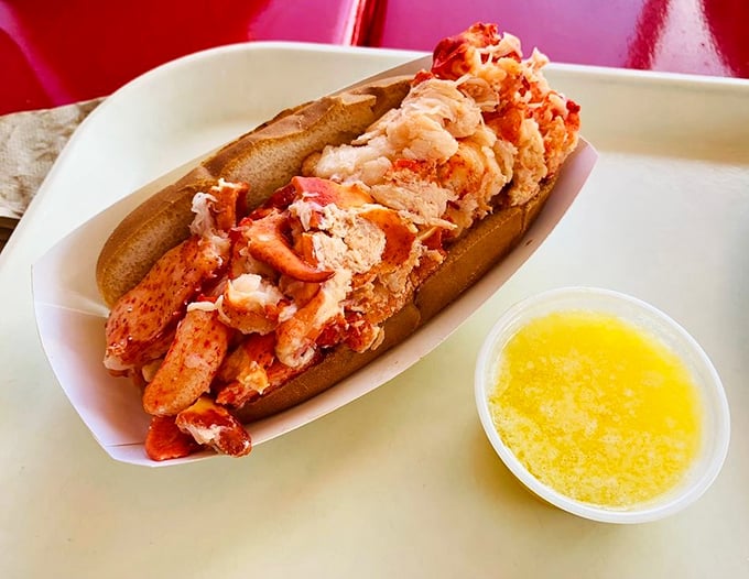 Connecticut's hot lobster roll—a buttery throne for sweet lobster meat that makes mayonnaise-based versions seem like unnecessary meddling with perfection.