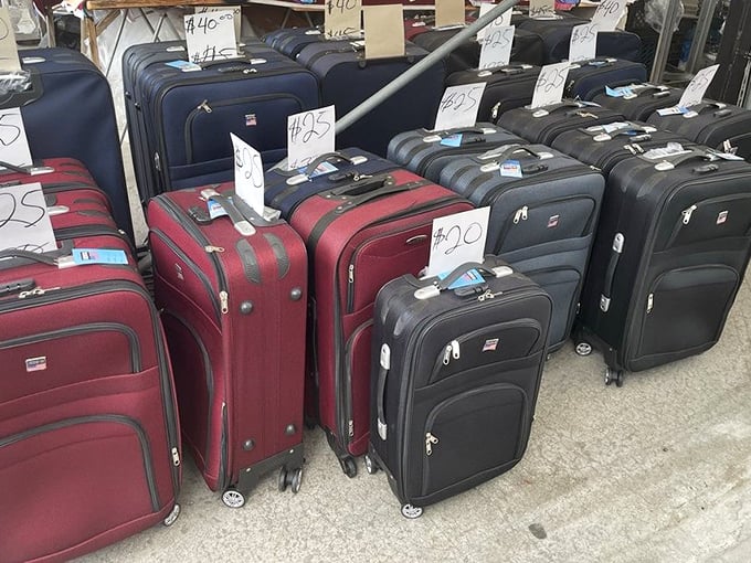 Luggage that's ready for adventure—or at least ready to hold all the other treasures you'll inevitably find at the market.