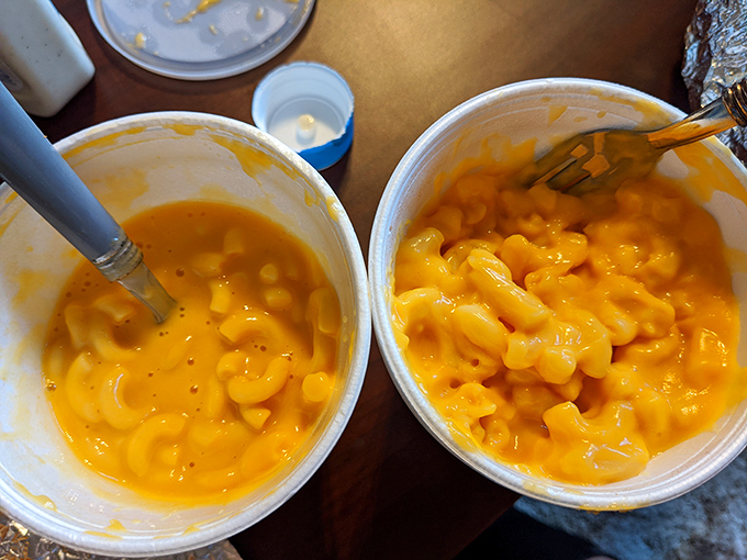 Mac and cheese that doesn't come from a blue box? Revolutionary! Miller's version brings that molten, sunshine-yellow comfort that hugs your soul.