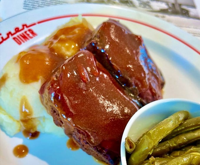 Meatloaf that reminds you of Sunday dinners at grandma's, smothered in gravy rich enough to make you forget your troubles – and your diet.