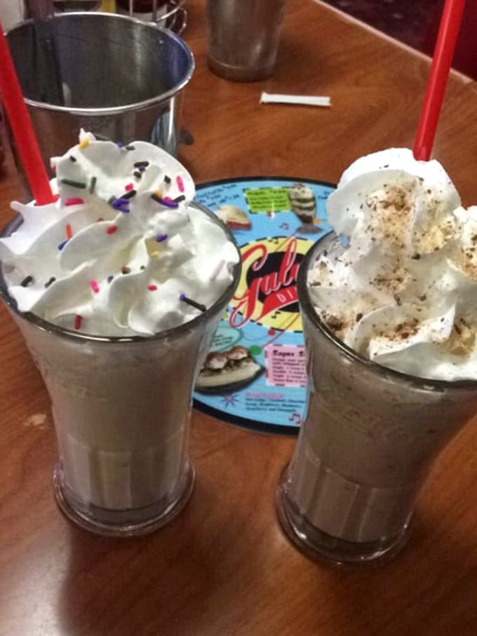 These aren't just milkshakes; they're architectural achievements with whipped cream skyscrapers. The sprinkles aren't decoration—they're confetti celebrating your excellent life choices.