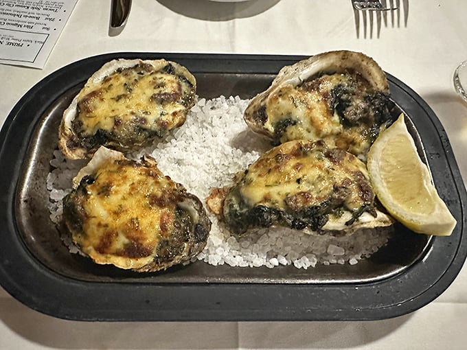 These aren't your average oysters – they're dressed for the gala, bubbling with cheese and looking absolutely ready for their close-up.