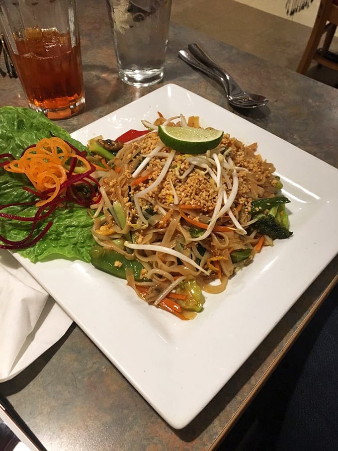 This isn't just Pad Thai—it's a perfectly balanced tightrope walk of sweet, sour, and savory that makes your fork keep returning for "just one more bite."