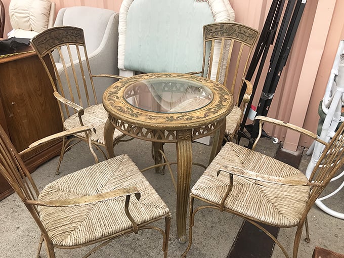 This elegant wicker dining set isn't just furniture—it's an invitation to imagine Mediterranean brunches on your own patio. Just add mimosas!