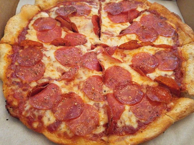 This isn't just pepperoni pizza—it's a masterclass in simplicity. The kind of pie that reminds you why classics became classics in the first place.
