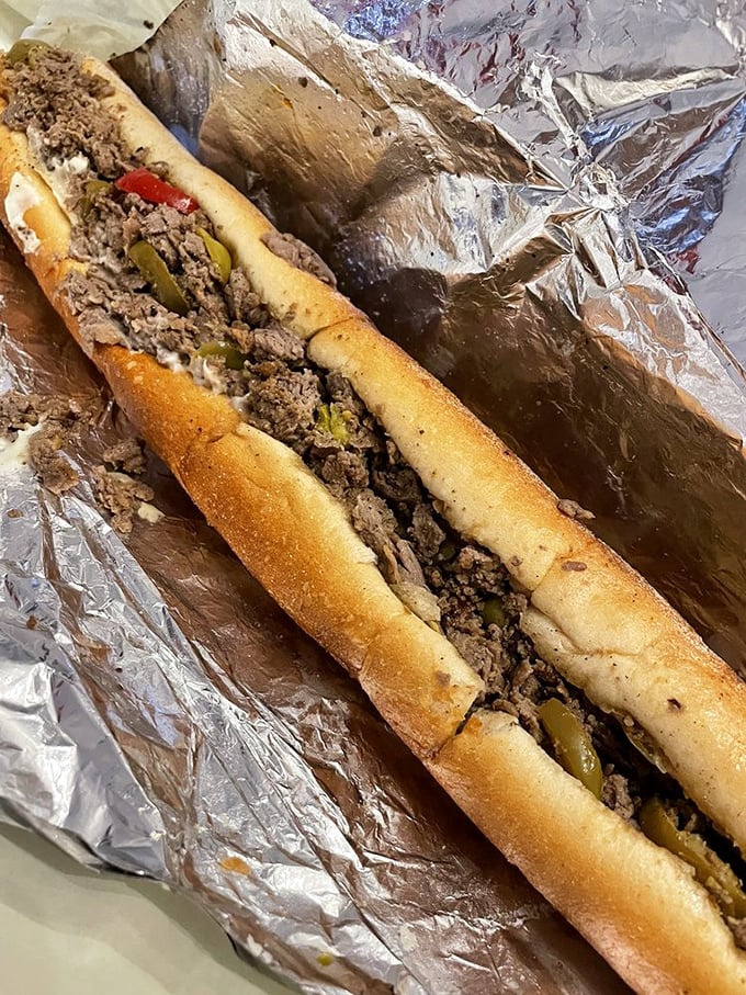 This isn't just a cheesesteak – it's a Philly handshake in food form, complete with hot peppers that add just enough kick to wake up your taste buds.