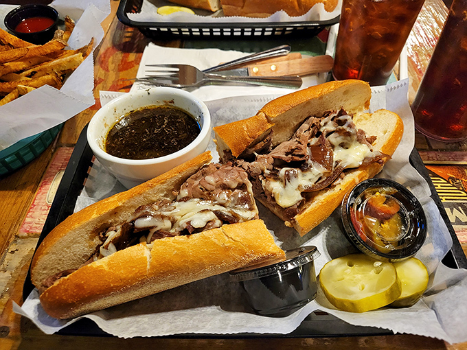 Philly's famous sandwich gets the Nick's treatment—juicy beef, melty cheese, and that perfect bread that's both sturdy and yielding.