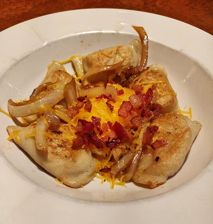 These pierogies aren't just filled with potato and cheese – they're stuffed with the kind of comfort that makes you call your mother to apologize for liking these better.